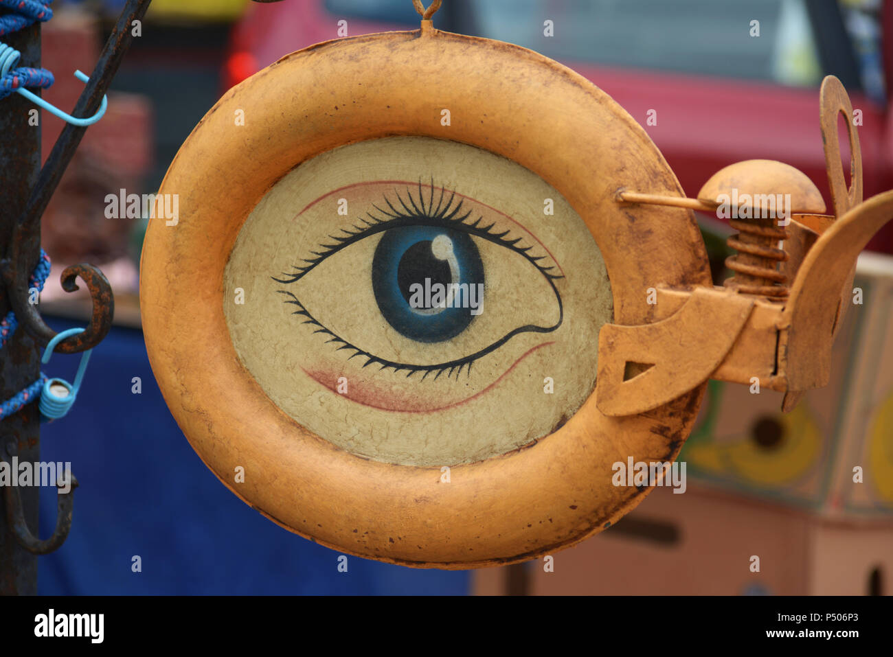 Antique metal opticians sign and optometrist Trade Sign. Pair of ...