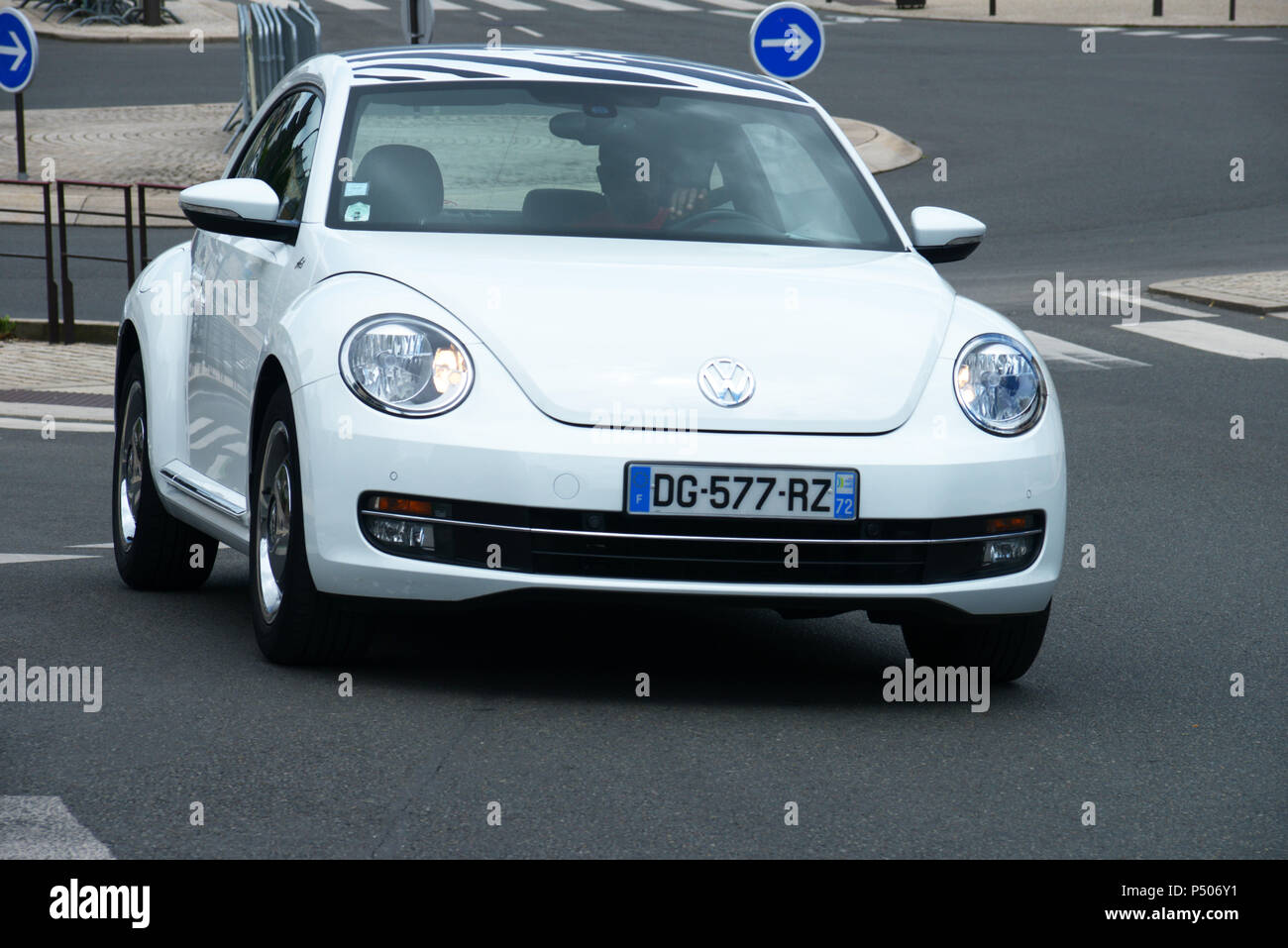 Volkswagen Hybrid Beetle car seen at the 2018 Le Mans France car race ...