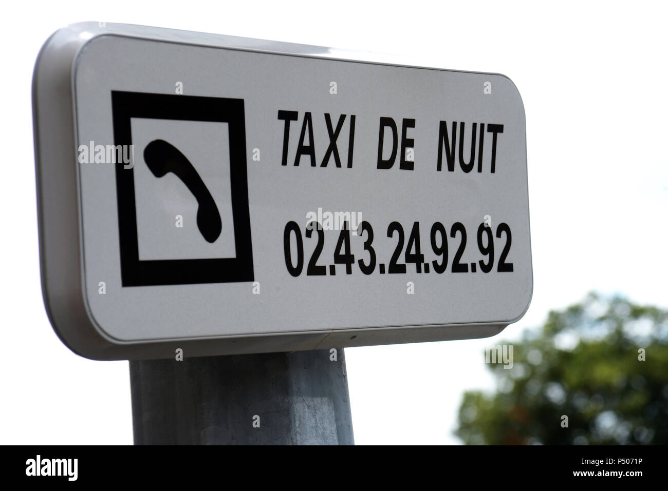Public sign for a local taxi in Le Mans, France Stock Photo - Alamy