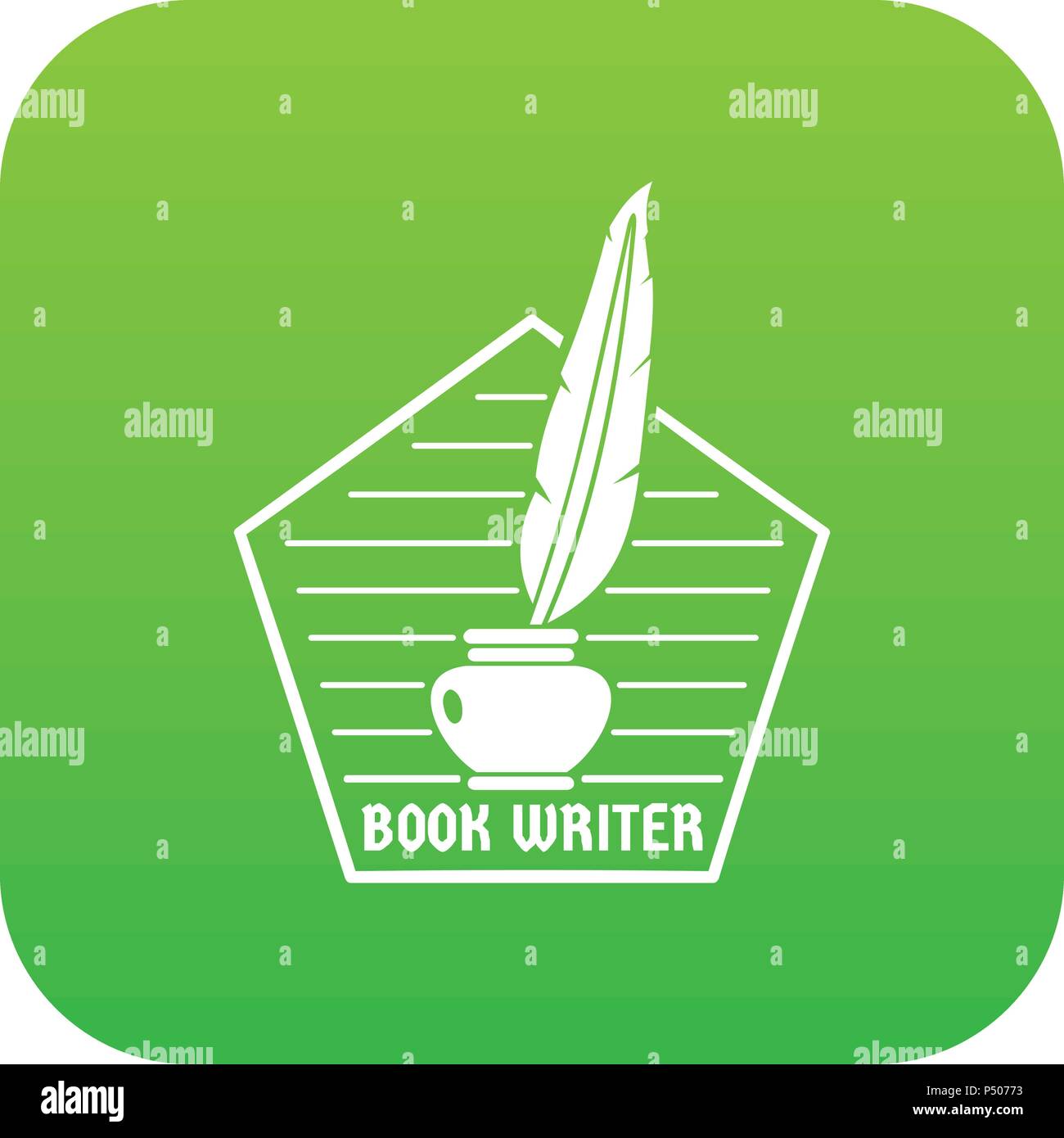 Book writer icon green vector Stock Vector Image & Art - Alamy
