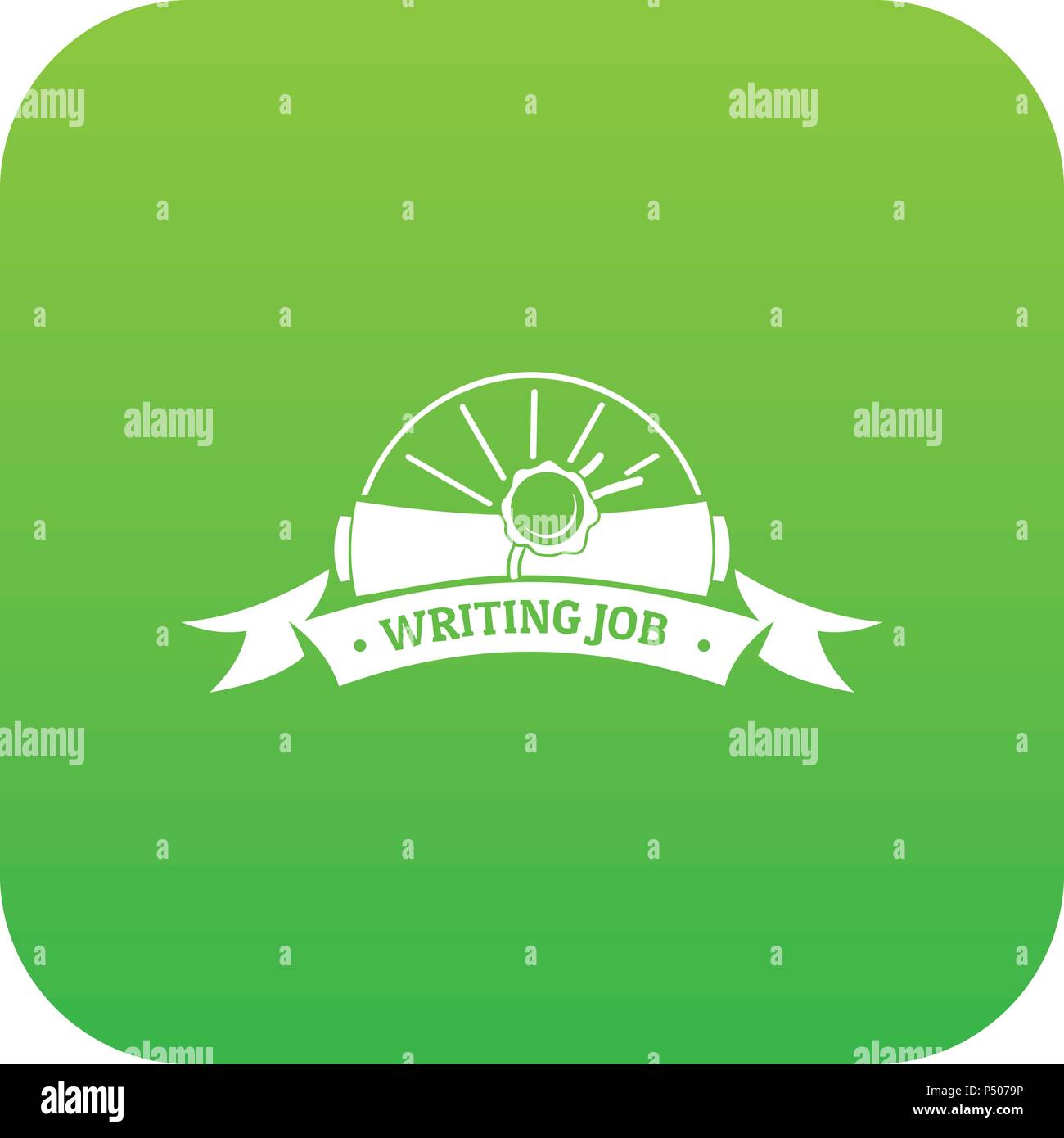 Writing job icon green vector Stock Vector Image & Art - Alamy