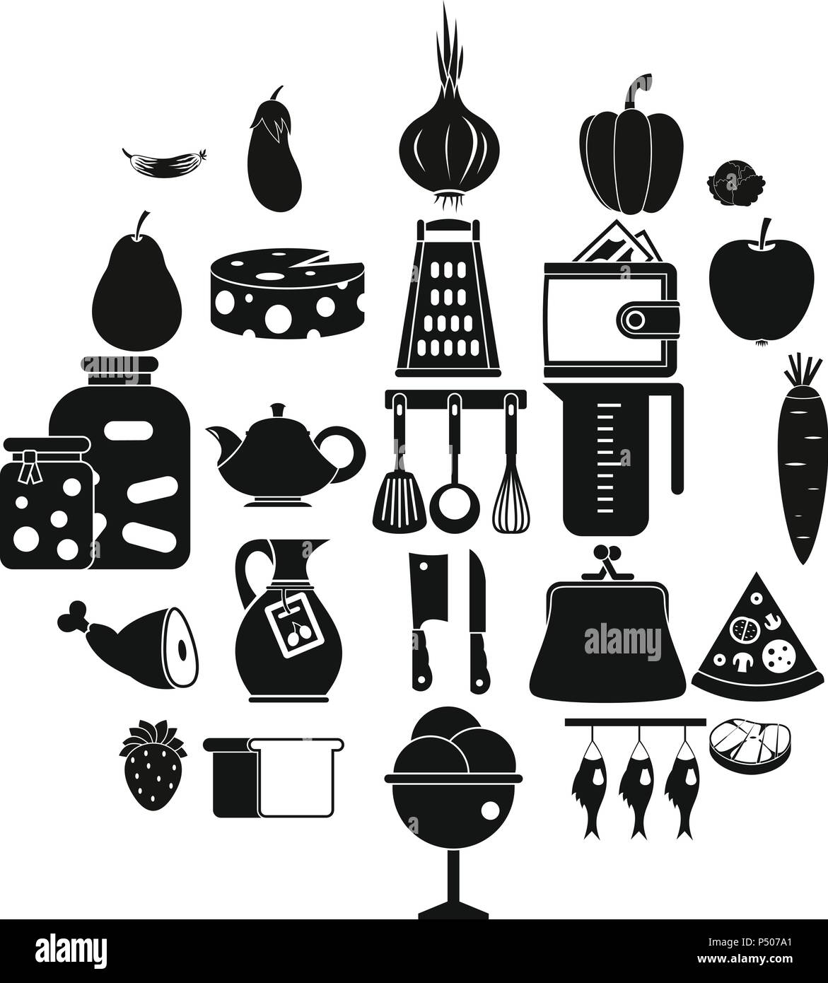 Meat delicacy icons set, simple style Stock Vector Image & Art - Alamy