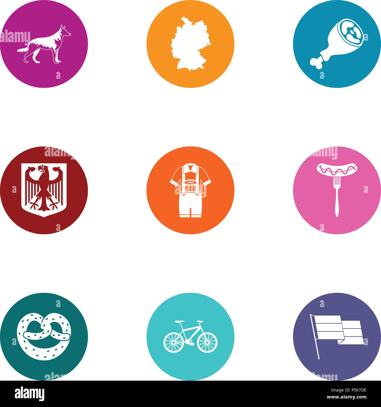 German city icons set, flat style Stock Vector Image & Art - Alamy