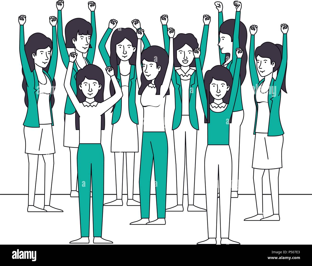 group of women celebrating friends characters Stock Vector Image & Art ...