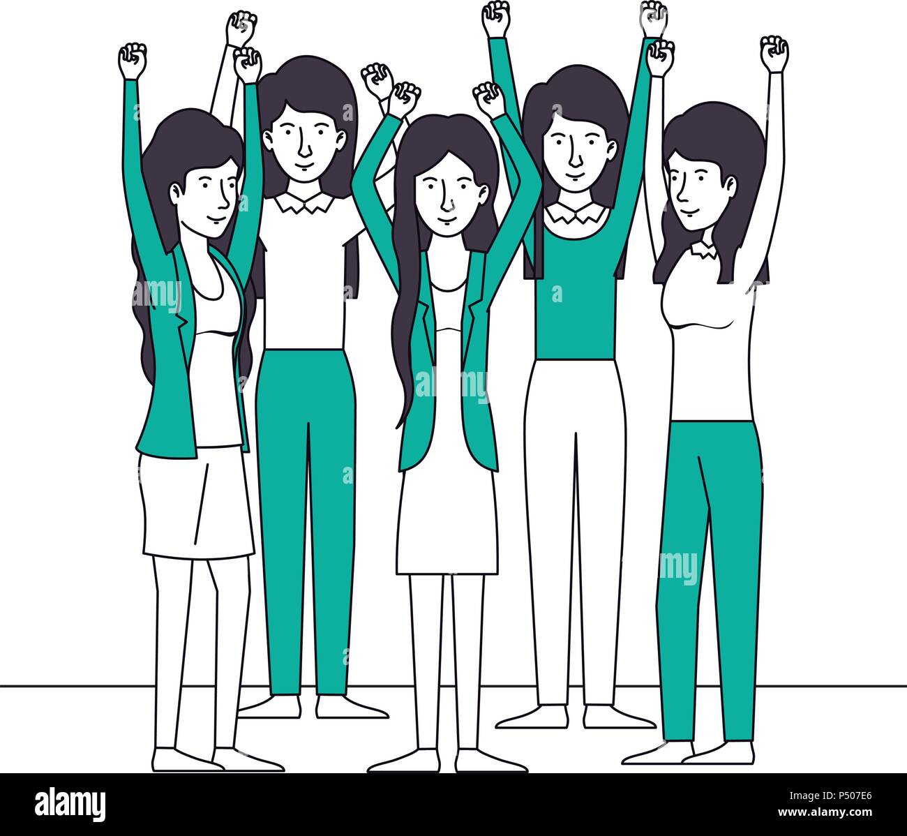 group of women celebrating friends characters Stock Vector Image & Art ...