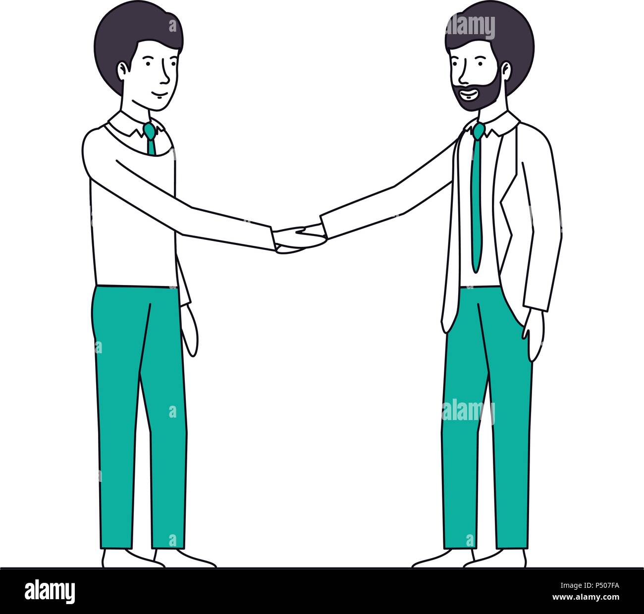 couple of men handshake friends characters Stock Vector Image & Art - Alamy