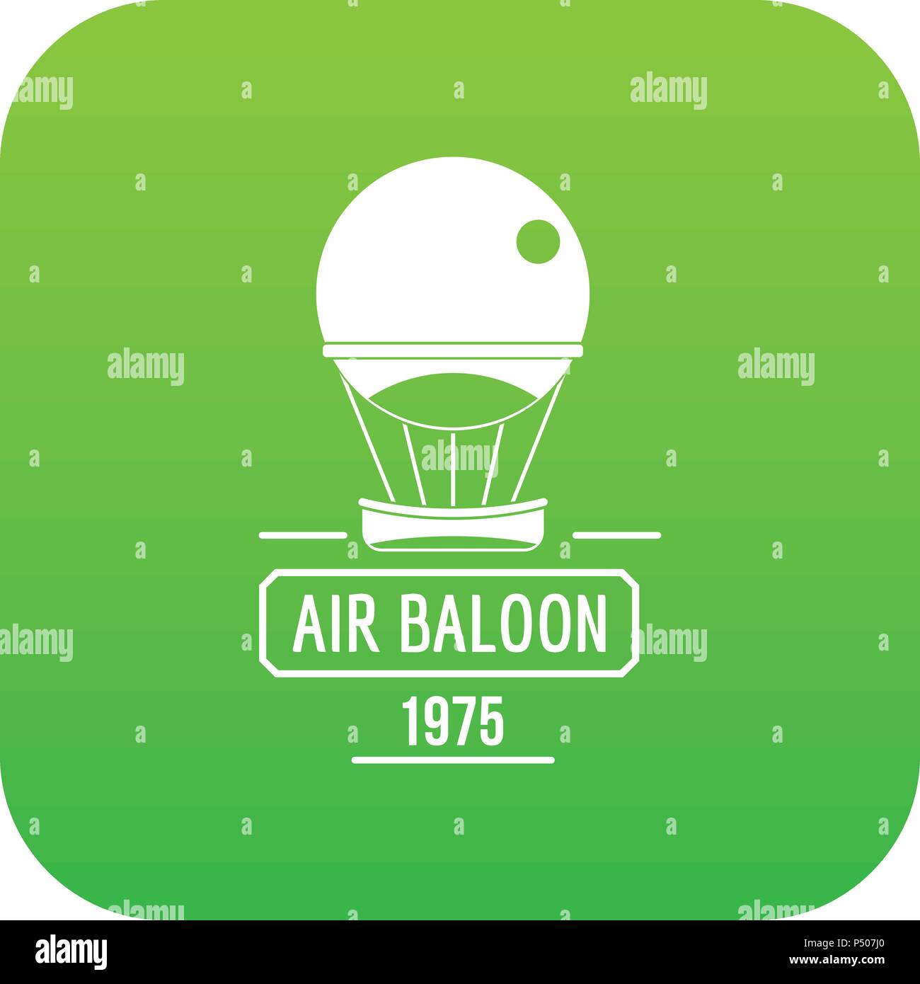 Retro air balloon icon green vector Stock Vector Image & Art - Alamy