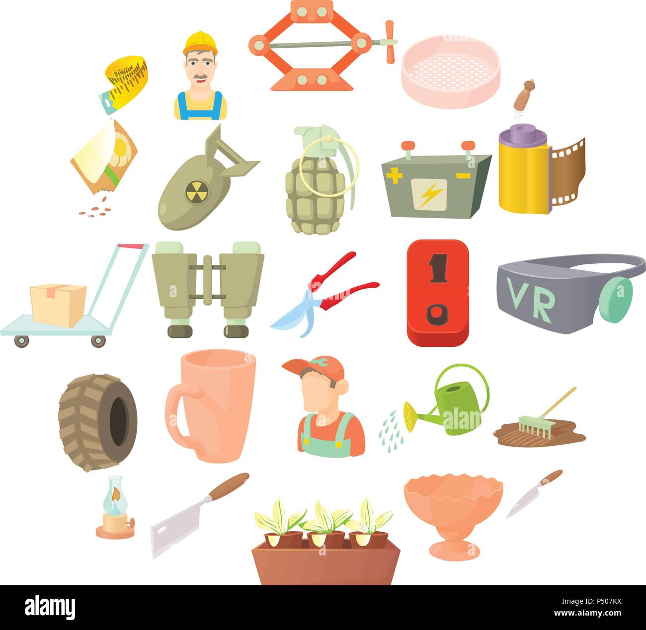 Handicraft icons set, cartoon style Stock Vector Image & Art - Alamy