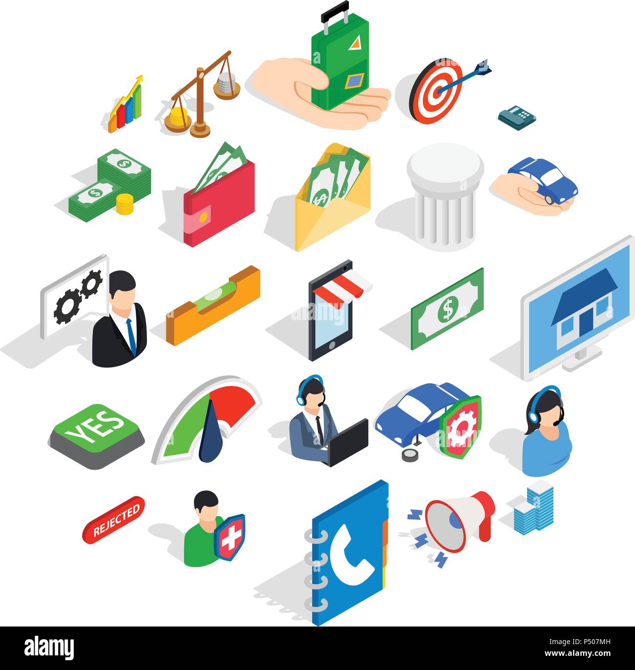 License icons set, isometric style Stock Vector Image & Art - Alamy