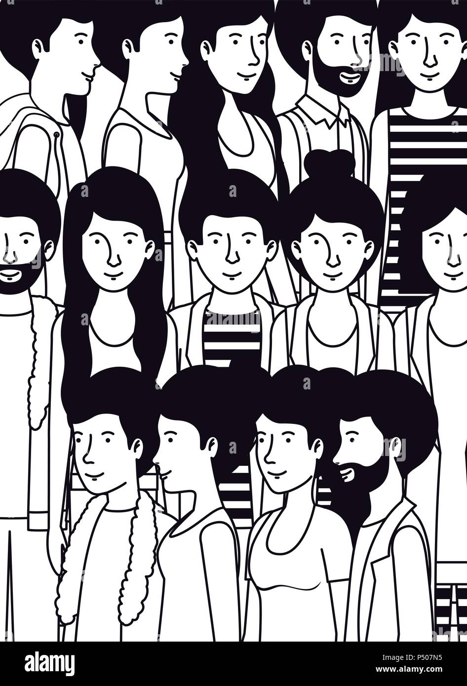 group of friends characters Stock Vector Image & Art - Alamy