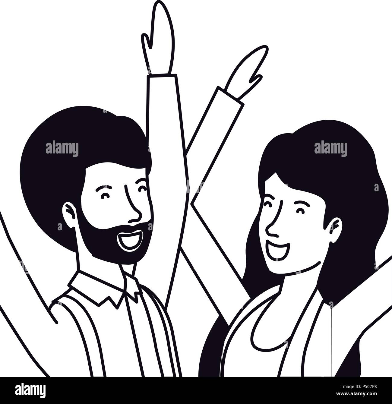young couple celebrating avatars characters Stock Vector Image & Art ...