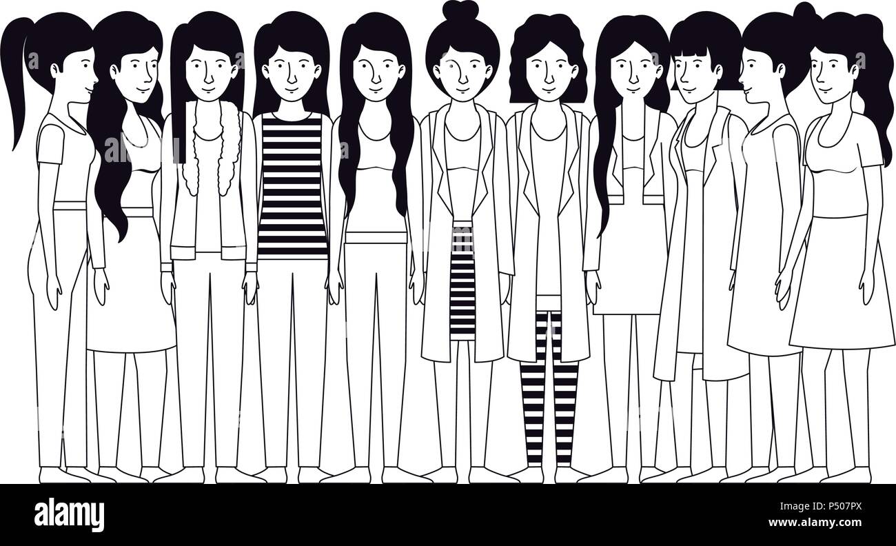 group of women friends characters Stock Vector Image & Art - Alamy