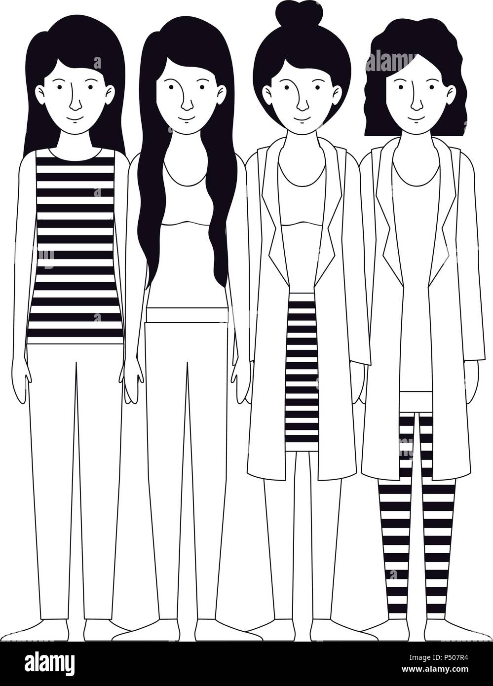 group of women friends characters Stock Vector Image & Art - Alamy