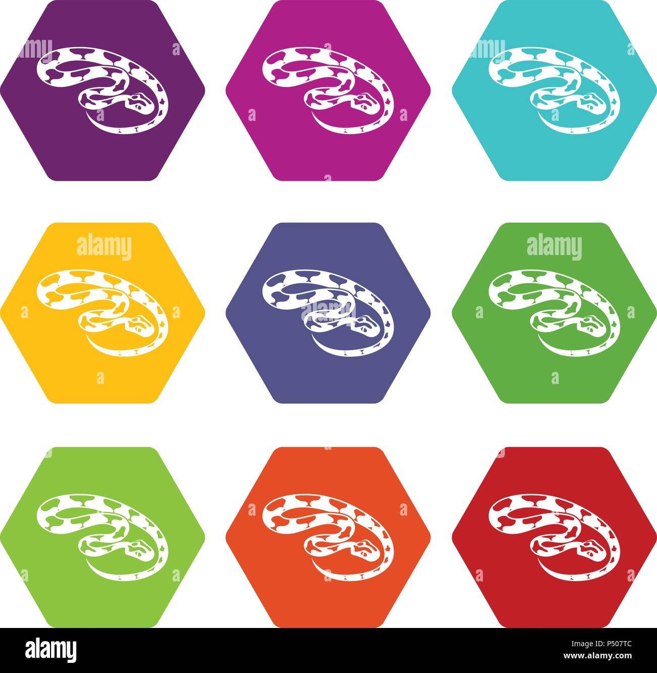 King snake icons set 9 vector Stock Vector Image & Art - Alamy
