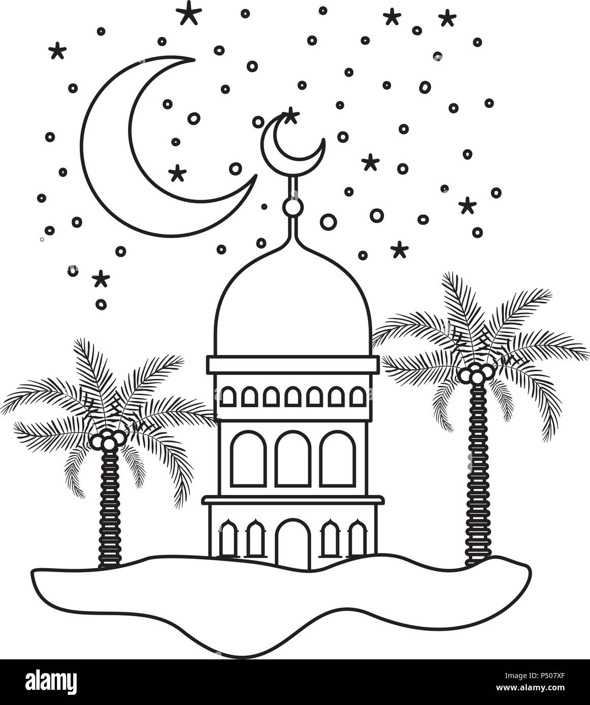 Castle moon night in Cut Out Stock Images & Pictures - Alamy