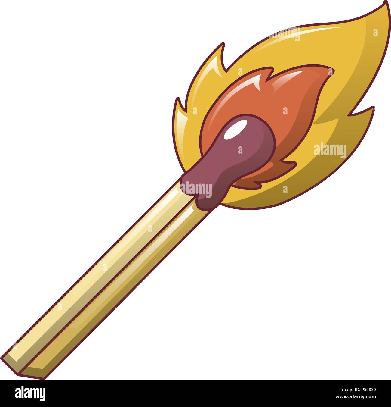 Burning match stick icon, cartoon style Stock Vector Image & Art - Alamy