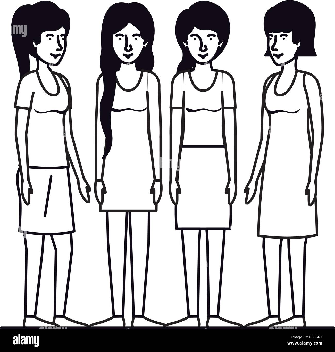 group of women friends characters Stock Vector Image & Art - Alamy