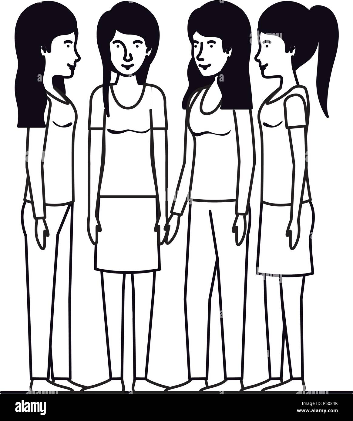 group of women friends characters Stock Vector Image & Art - Alamy