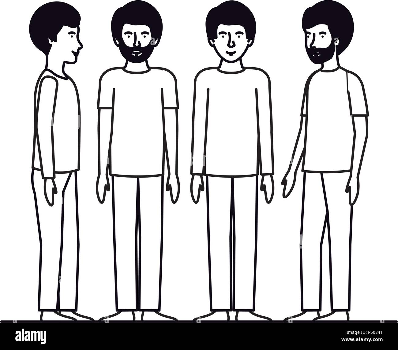 group of men friends characters Stock Vector Image & Art - Alamy