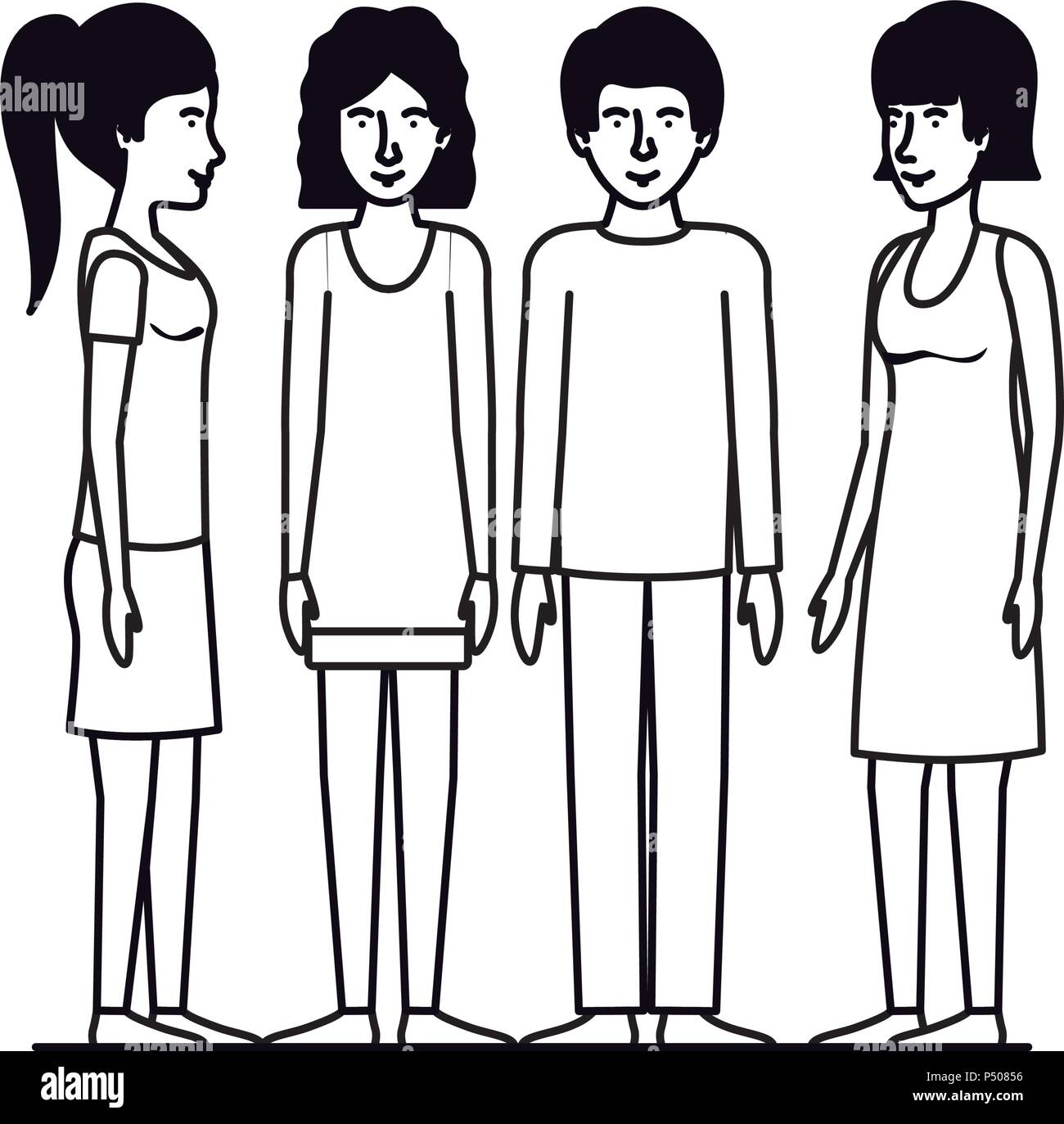 group of friends characters Stock Vector Image & Art - Alamy