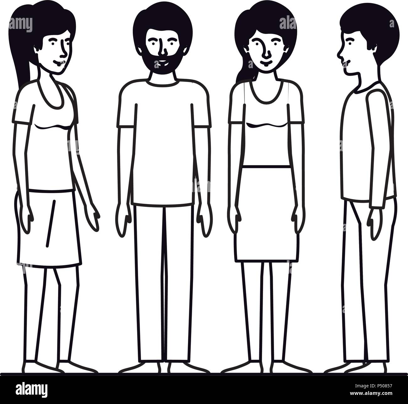 group of friends characters Stock Vector Image & Art - Alamy