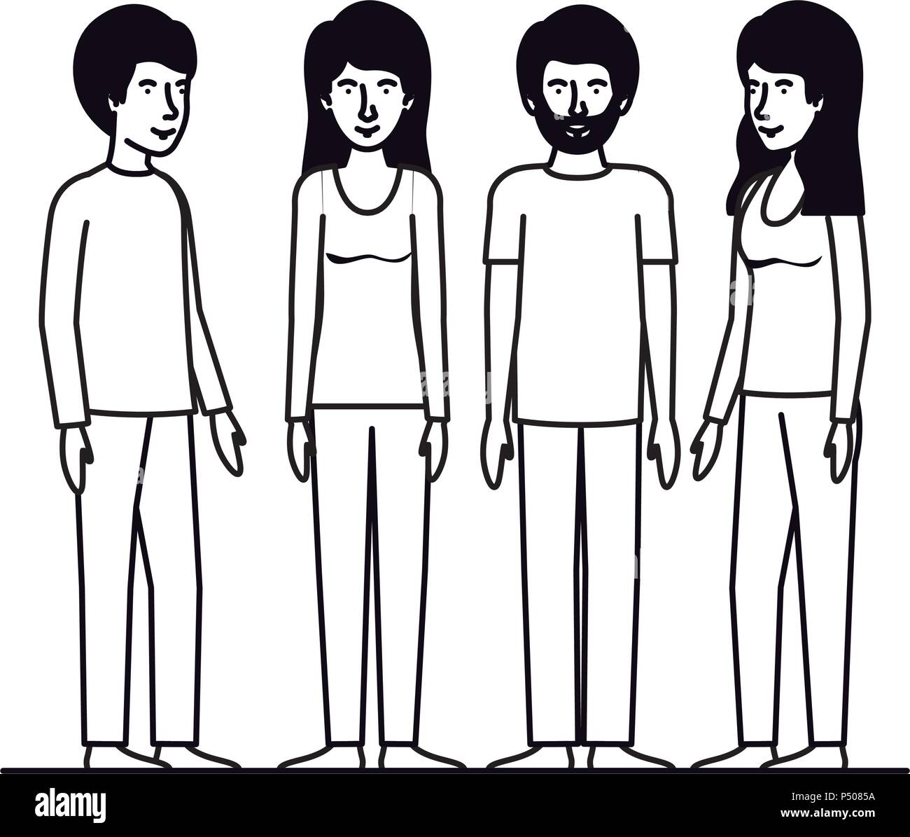 group of friends characters Stock Vector Image & Art - Alamy