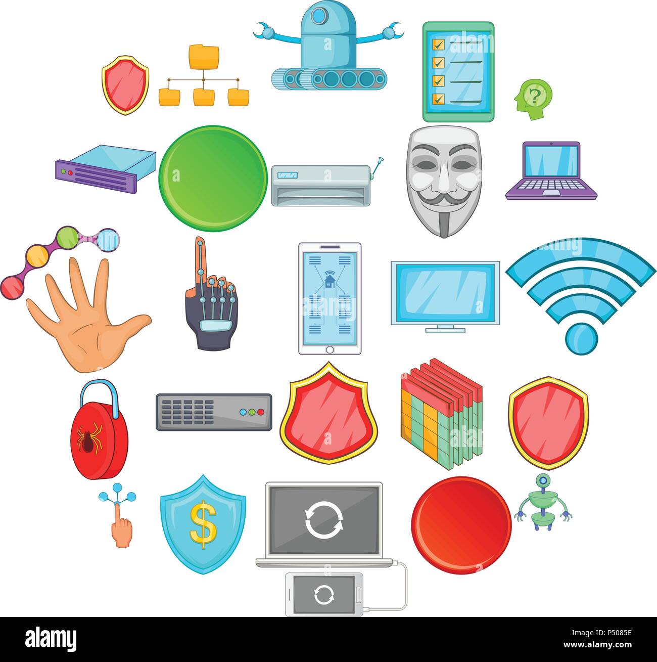 Cybercrime icons set, cartoon style Stock Vector Image & Art - Alamy