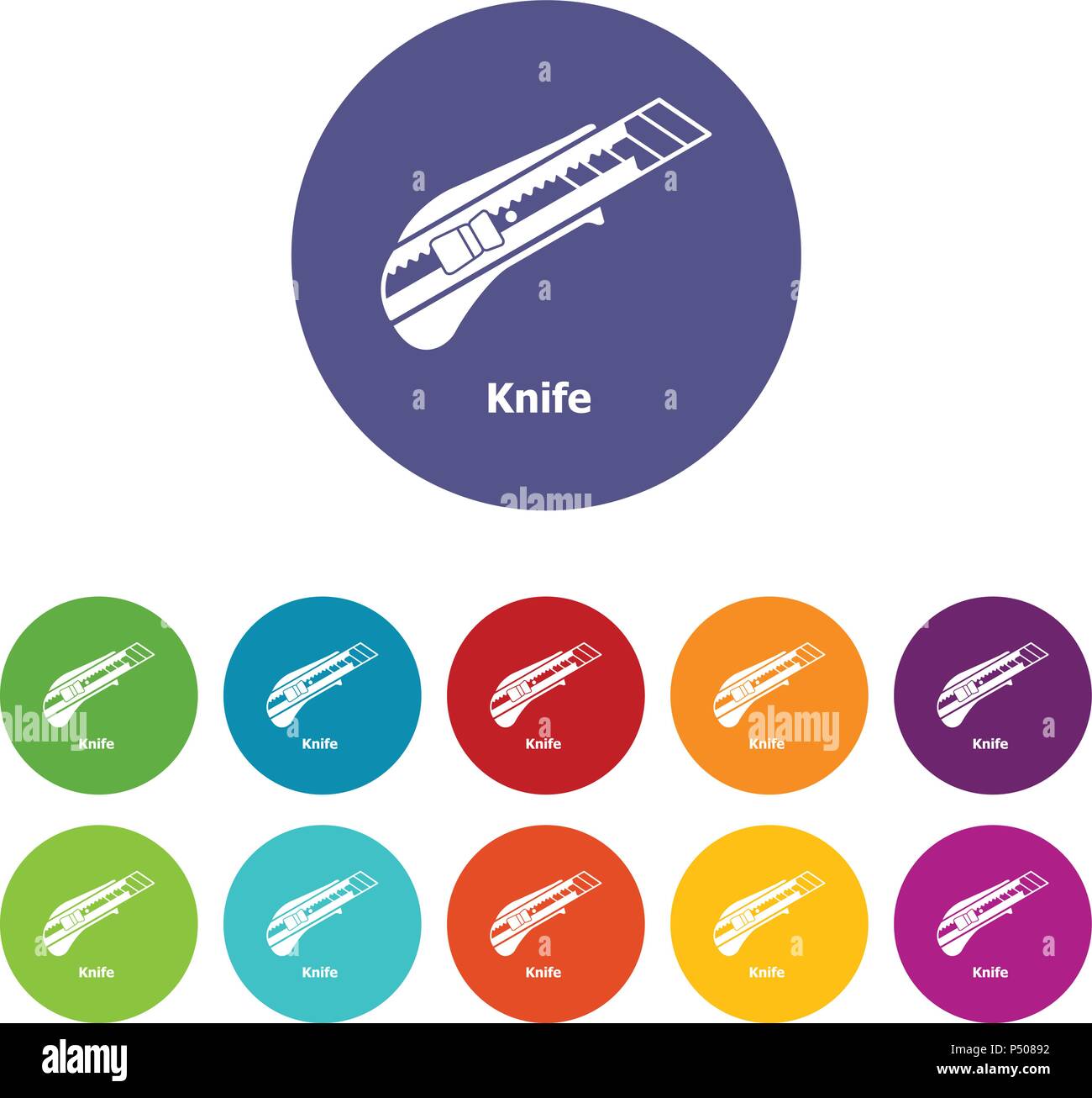 Knife icons set vector color Stock Vector Image & Art - Alamy