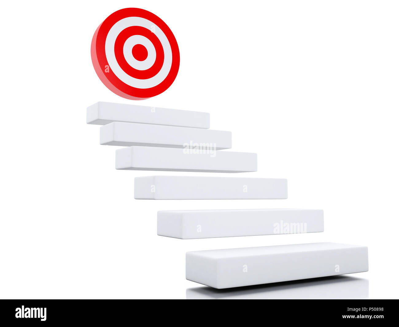3d illustration. Steps or stairs with goal target. Business concept ...