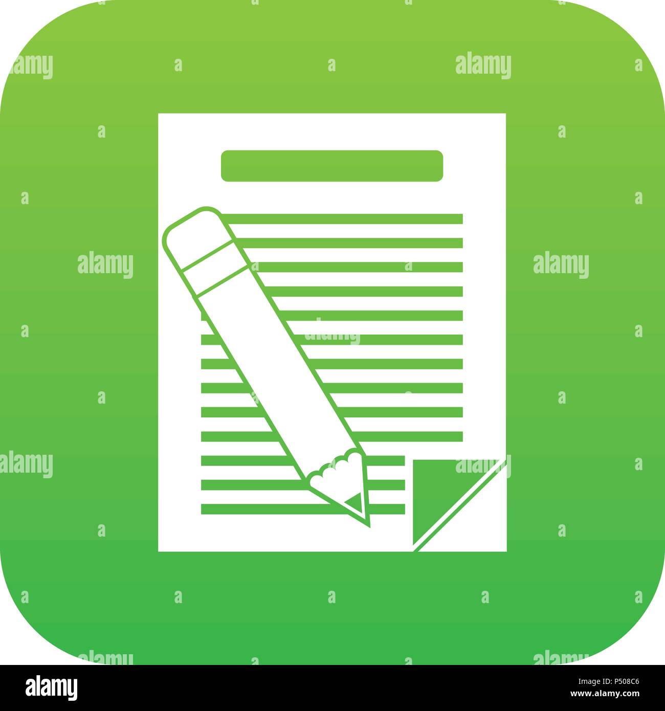 Paper and pencil icon digital green Stock Vector Image & Art - Alamy