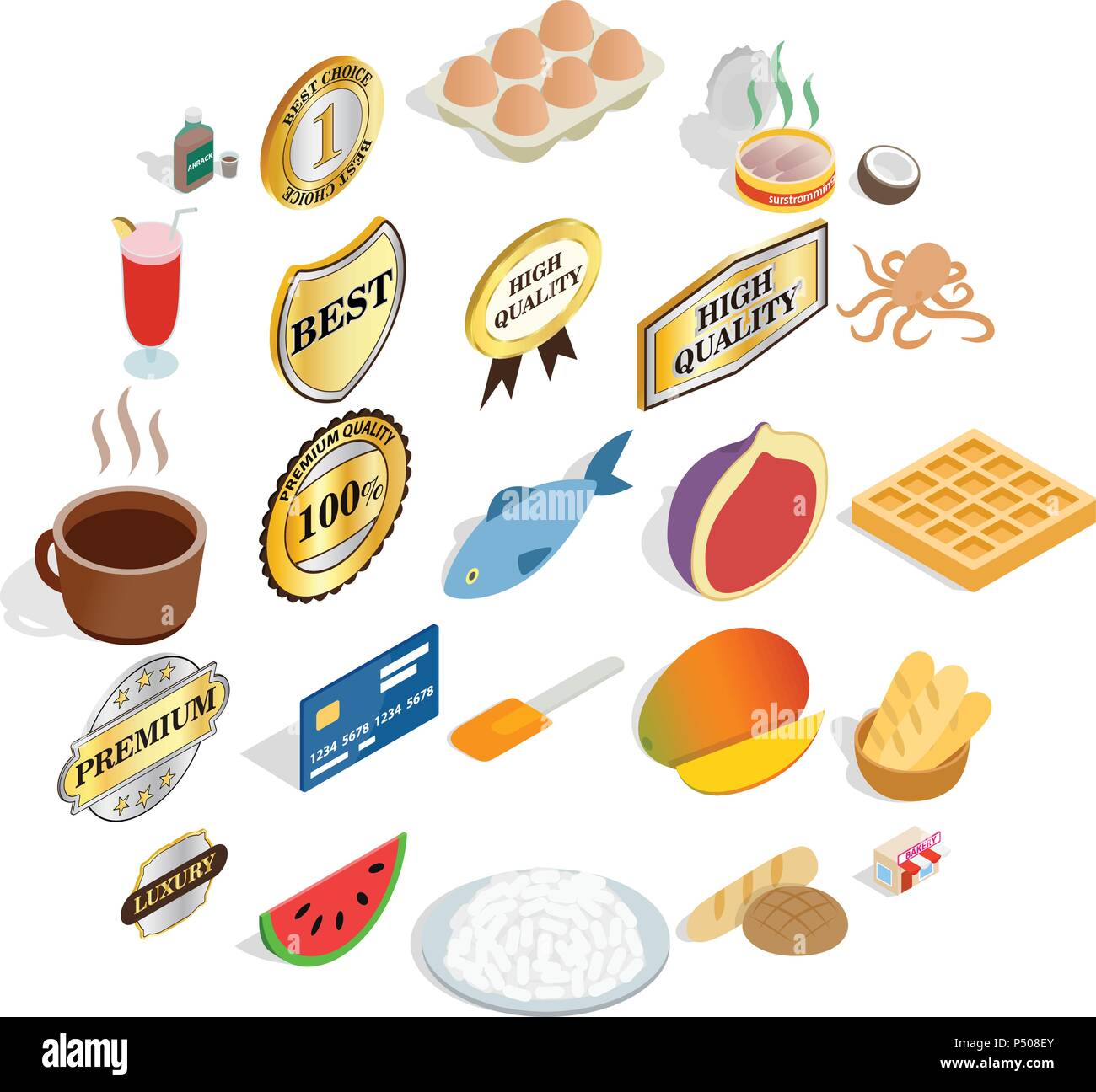 Dish icons set, cartoon style Stock Vector Image & Art - Alamy