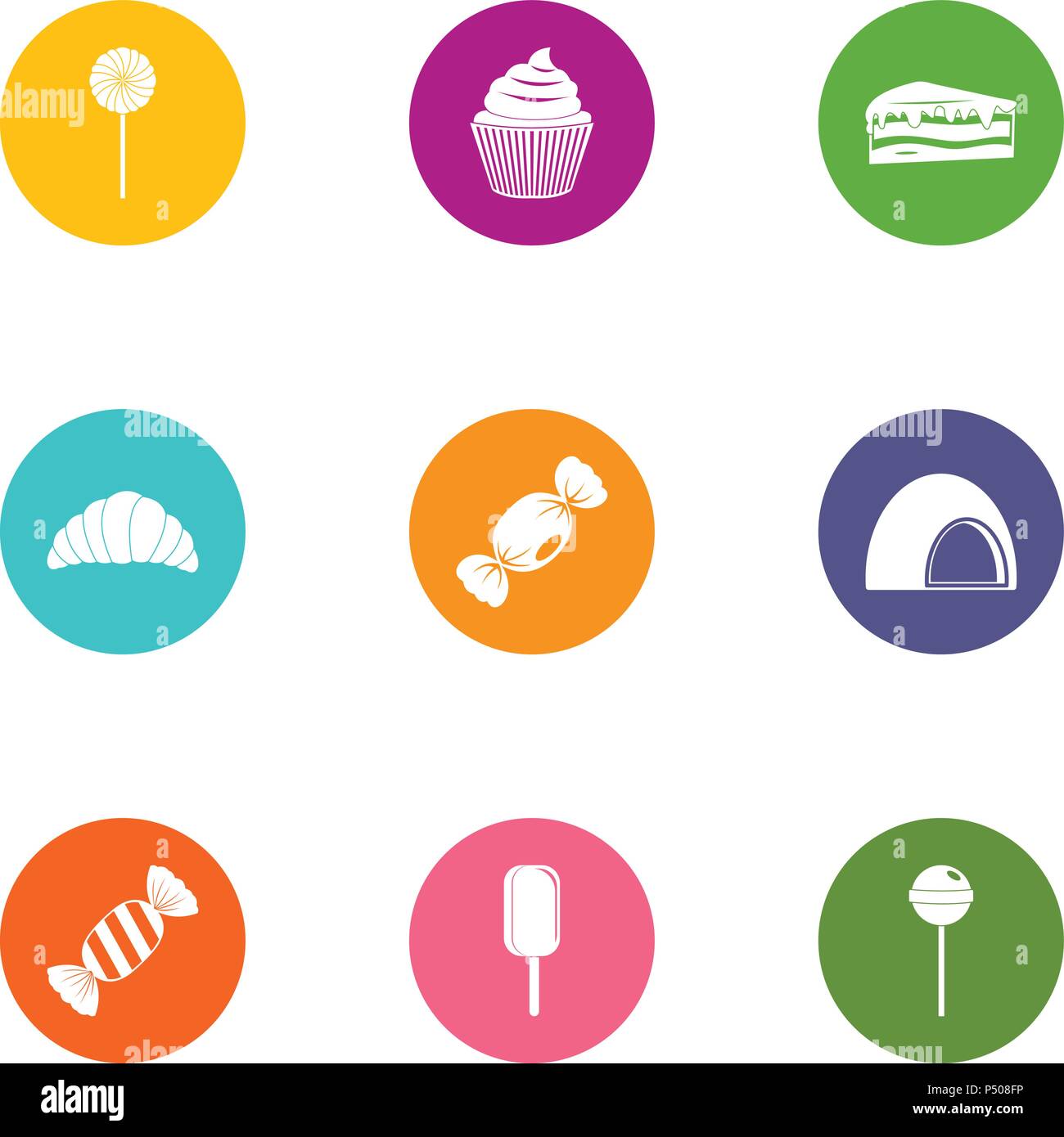 Gateau icons set, flat style Stock Vector Image & Art - Alamy