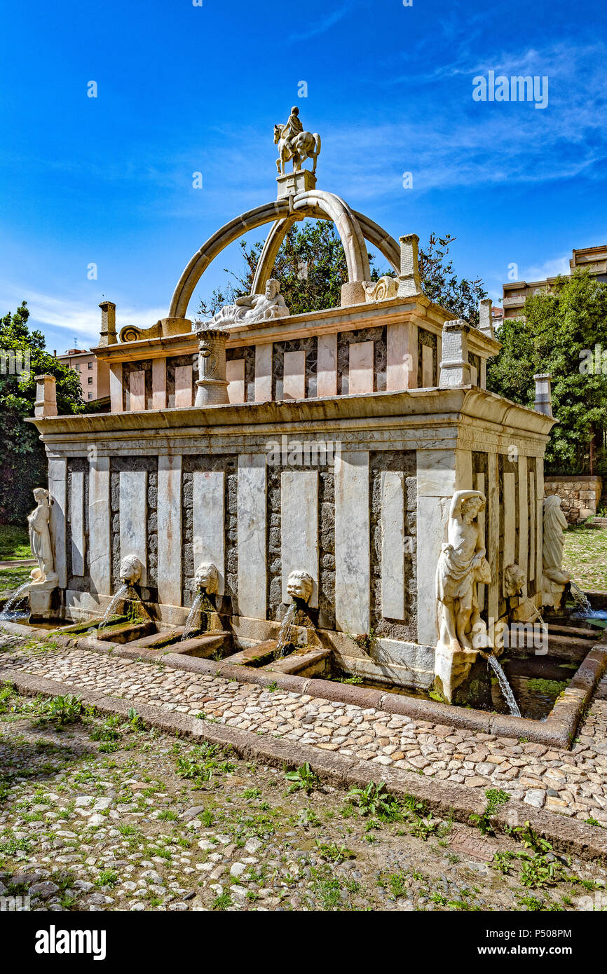 Italy Sardinia Sassari Fountain of Rosello Stock Photo - Alamy