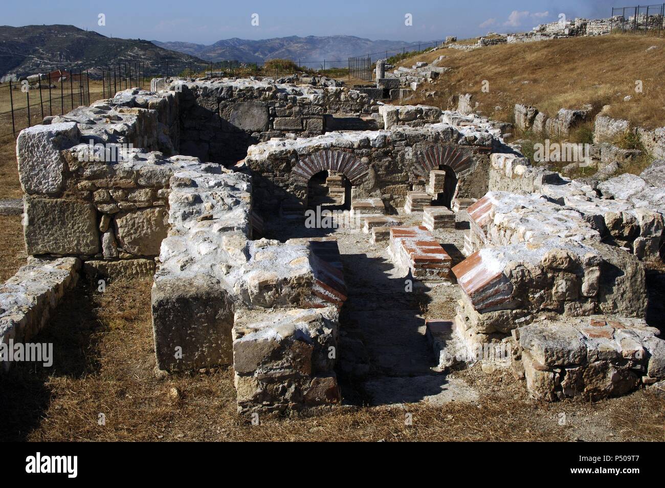 GREEK ART. REPUBLIC OF ALBANIA. Archeological site of BYLLIS, old city ...