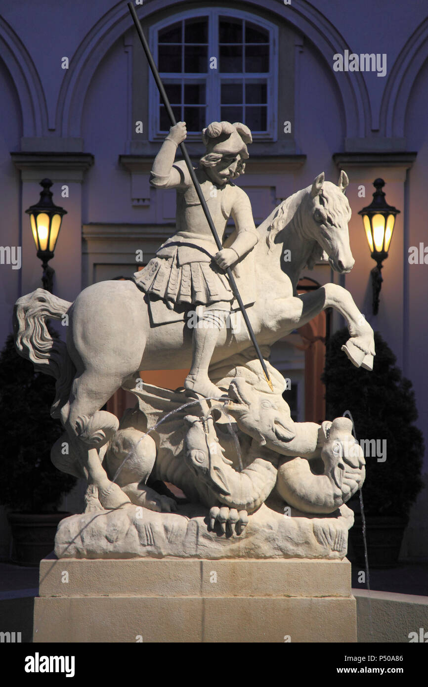 Slovakia, Bratislava, St George and the dragon, statue Stock Photo - Alamy