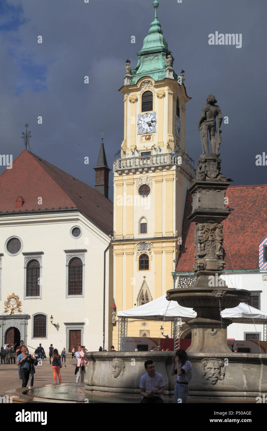 Slovakia, Bratislava, Main Square, Old Town Hall Stock Photo - Alamy