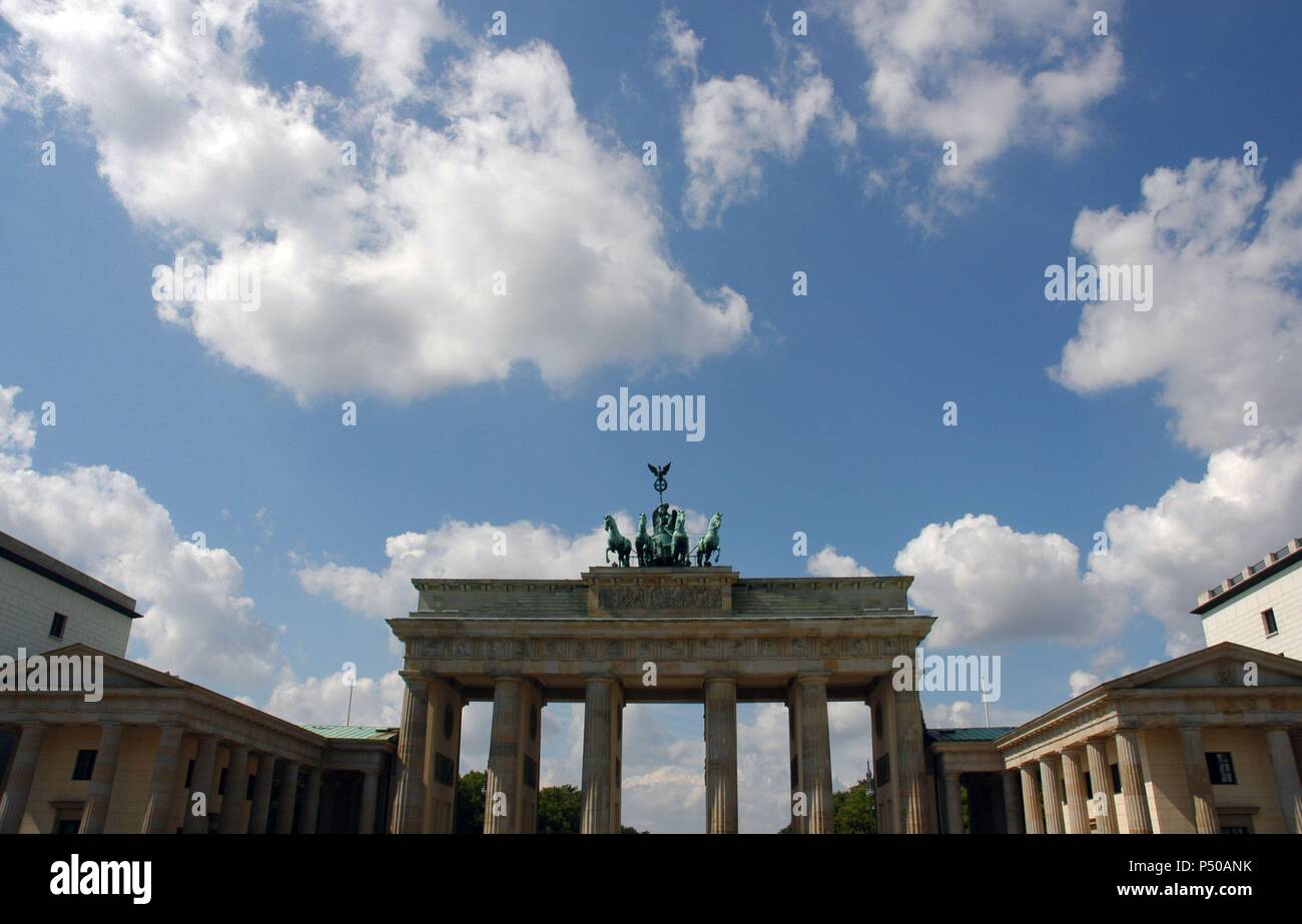Germany. Berlin. Brandenburg Gate, built between 1788 and 1791 by Carl ...