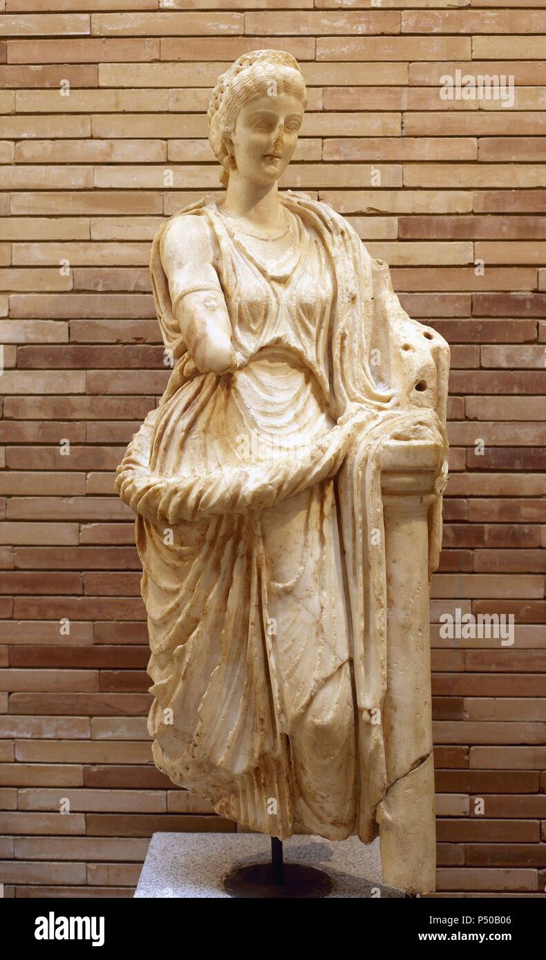 Muse. Roman statue. National Museum of Roman Art. Merida. Spain Stock ...
