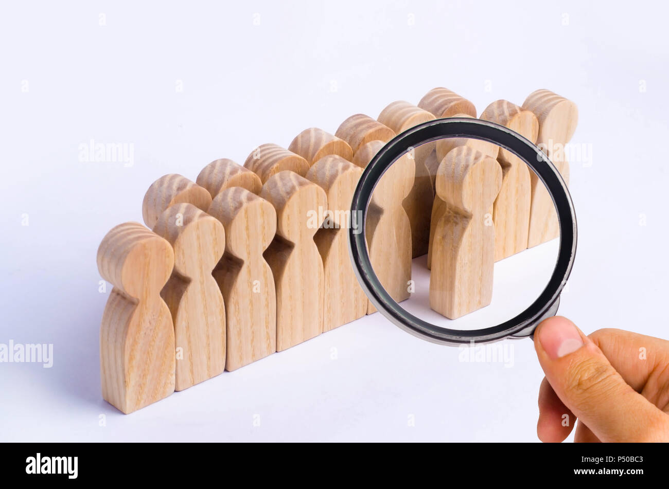 The chosen person among others. A human figure of stands out from the ...