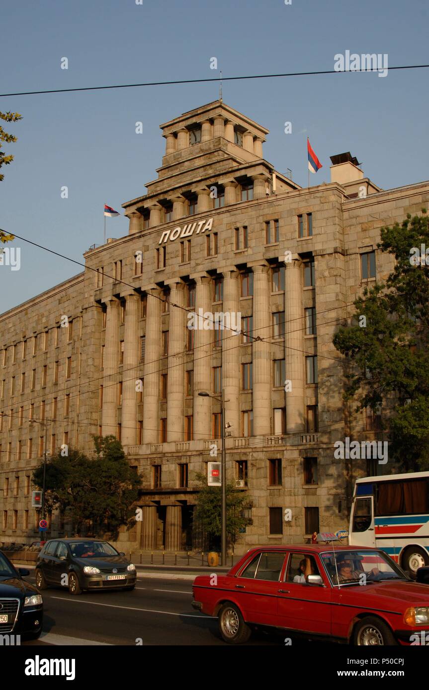 Central Post Office Building. Outside view. Belgrade. Republic of ...