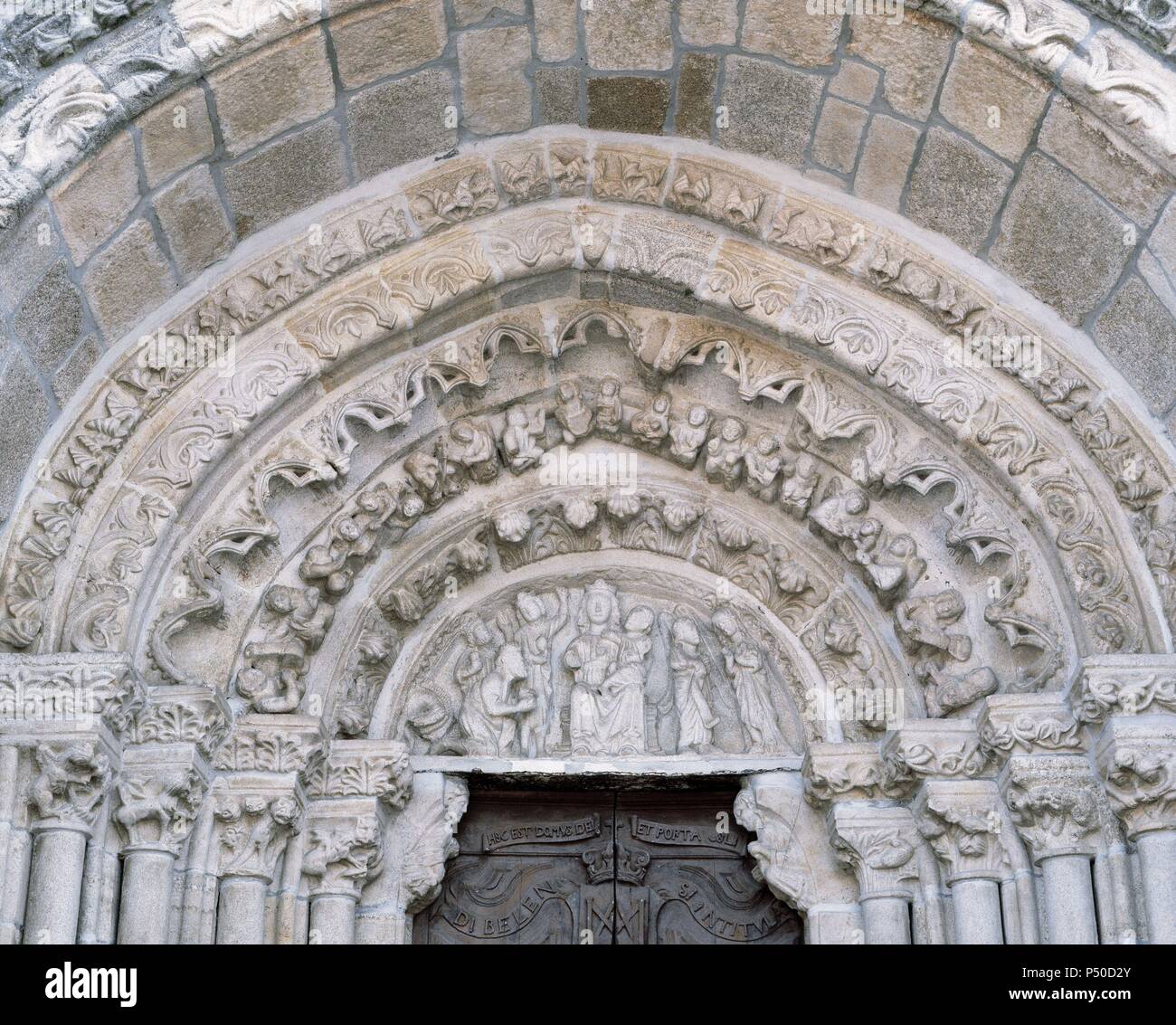 Archivolt with geometrica and vegetal decoration hi-res stock ...