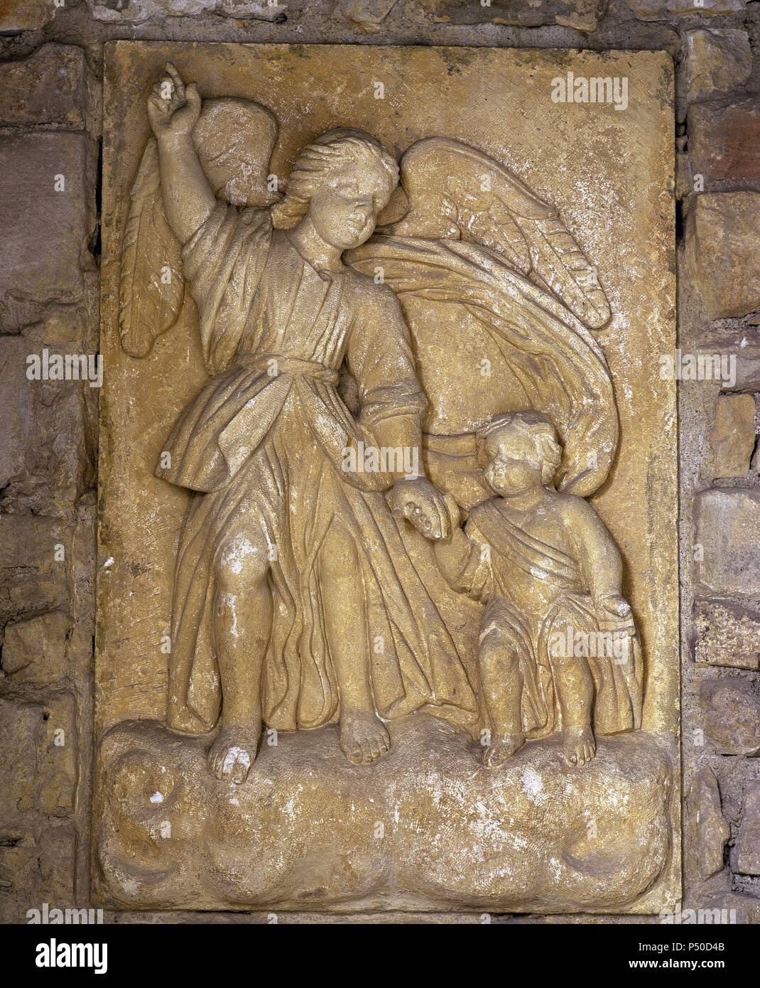 "ANGEL CUSTODIO". Relieve situado en el interior de la ERMITA DEL ANGEL ...