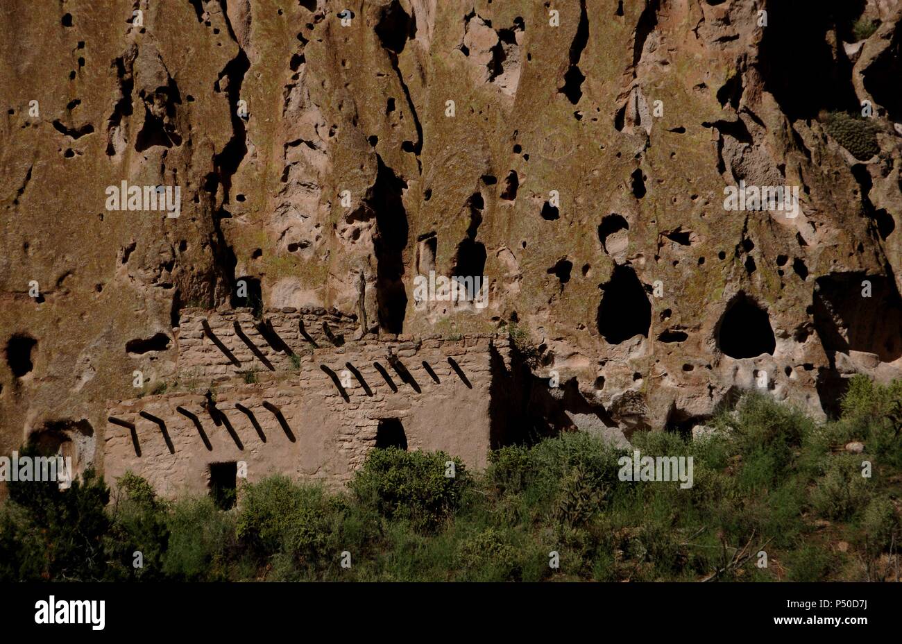 USA. Near Los Alamos. New Mexico. Bandelier National Monument ...