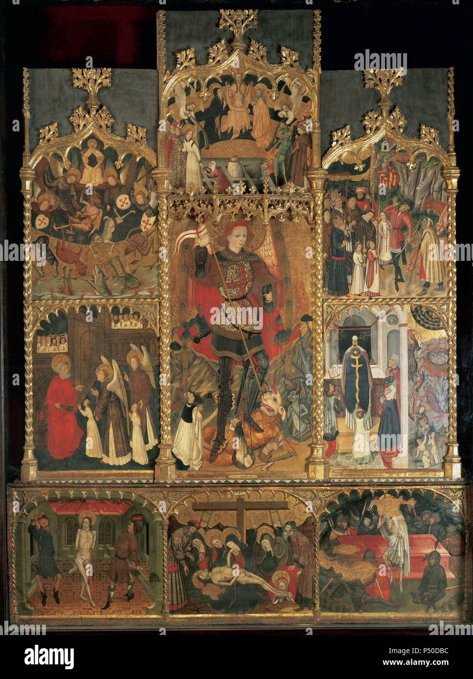 ARTE GOTICO. ESPAÑA. RETABLO DE SANT MIQUEL, realizado por Jaume CIRERA ...
