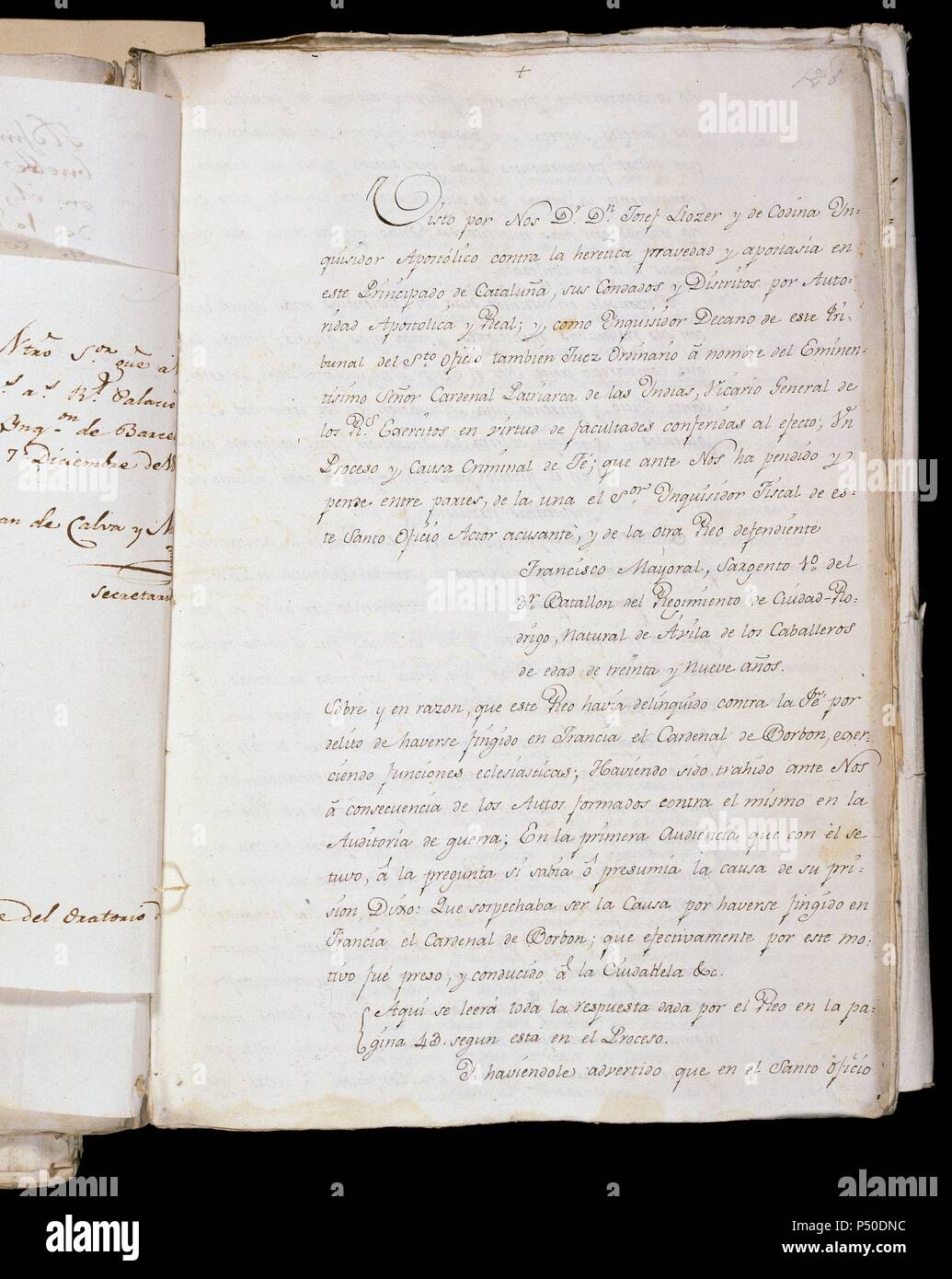 Inquisition. Trial to the Sergeant Francisco Mayoral for impersonating ...