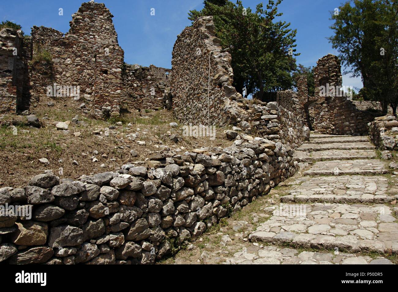 Greece. Mystras. Fortified town , situated on Mt. Taygetos. Byzantine ...