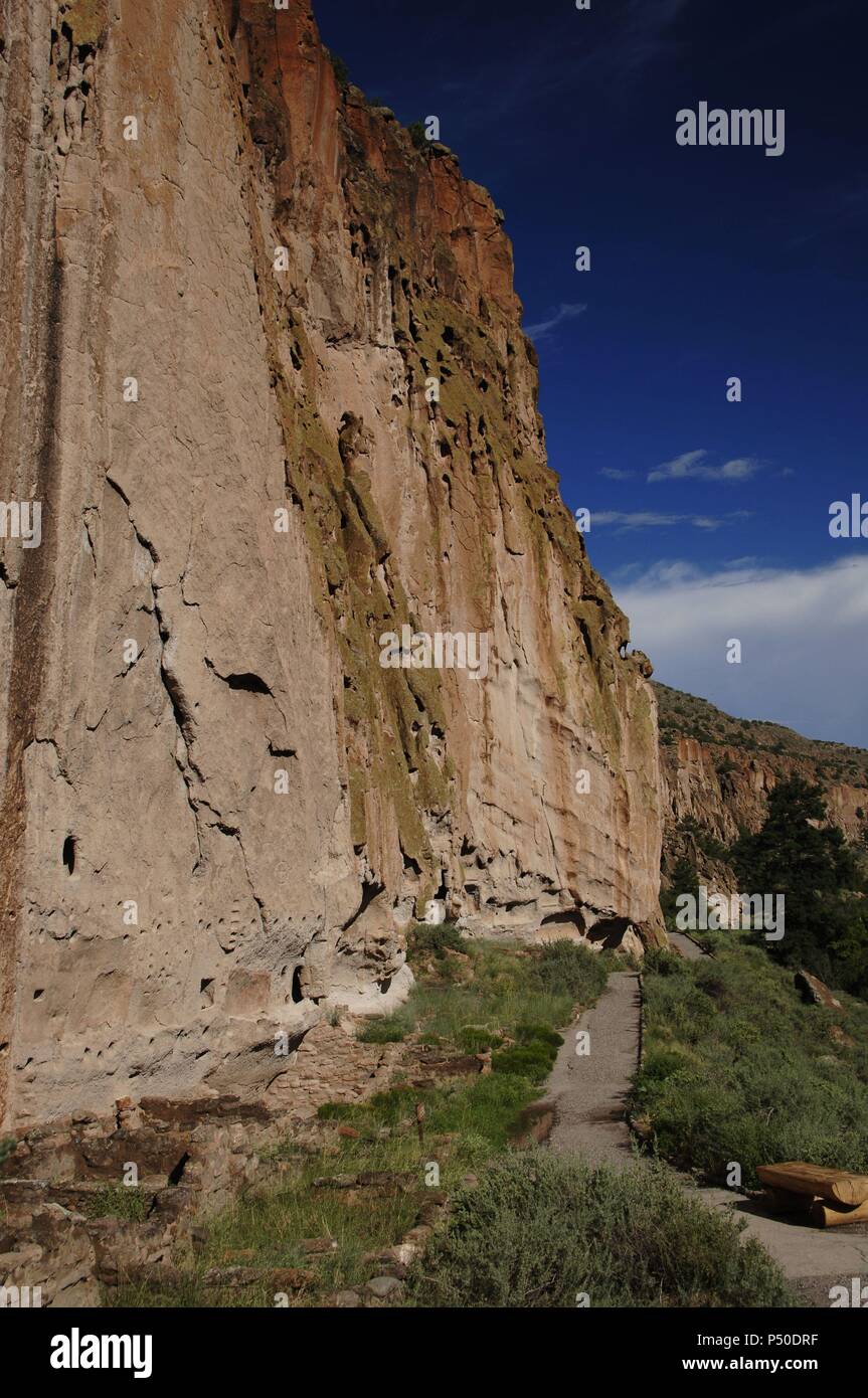 USA. Near Los Alamos. New Mexico. Bandelier National Monument ...
