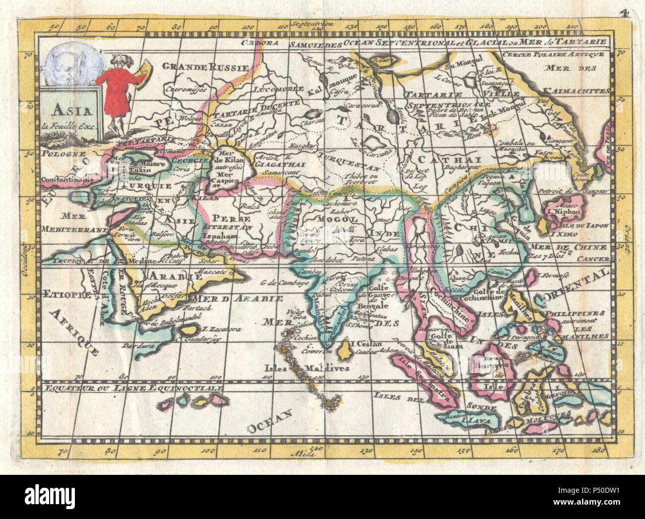 1706 de la Feuille Map of Asia - Geographicus - Asia-lafeuille-1706 ...