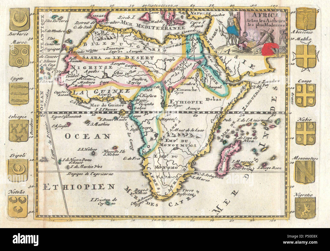 Map of africa 1710 hi-res stock photography and images - Alamy