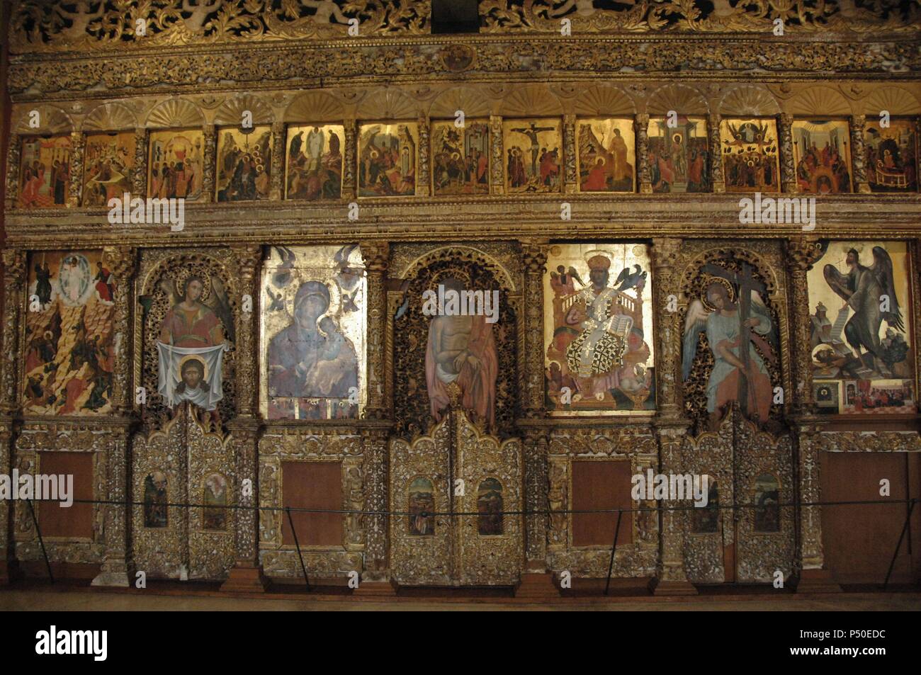 Byzantine Art. Greece. Wooden iconostasis by Angelos Masketis, from the ...
